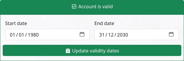 Update start and end validity dates — LDAP Tool Box Service Desk ...